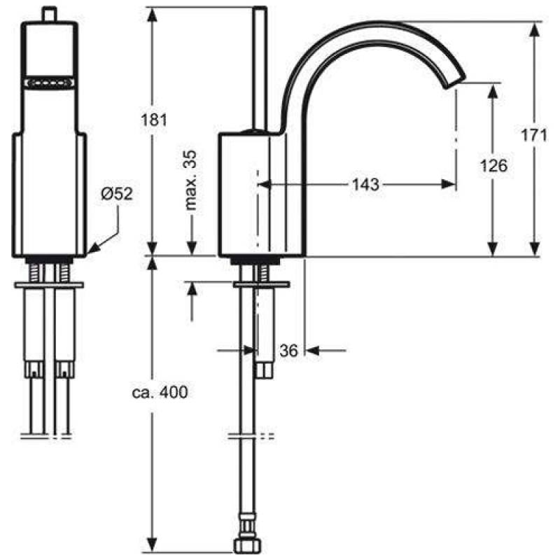 Ideal Standard JADO Einhebel Waschtischbatterie Glance ohne Ablaufgarnitur